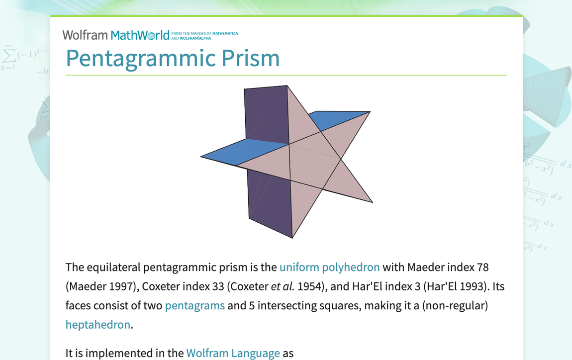Pentagrammic Prism -- from Wolfram MathWorld