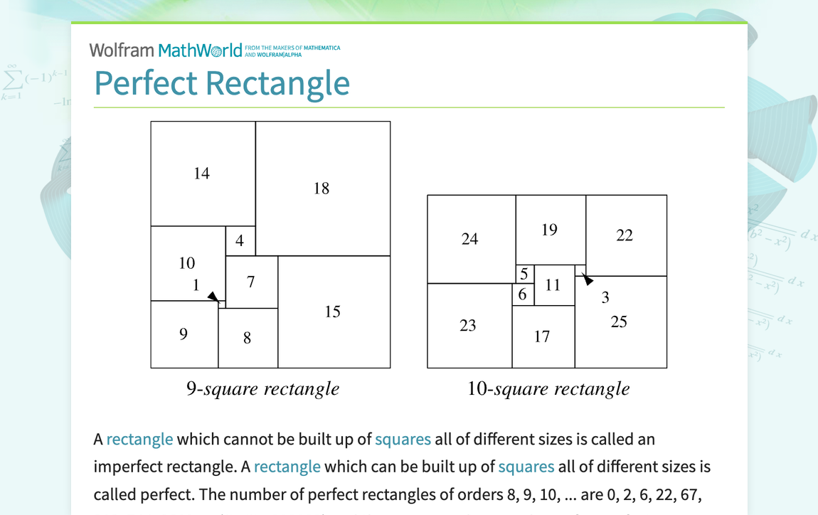 Perfect Rectangle -- from Wolfram MathWorld