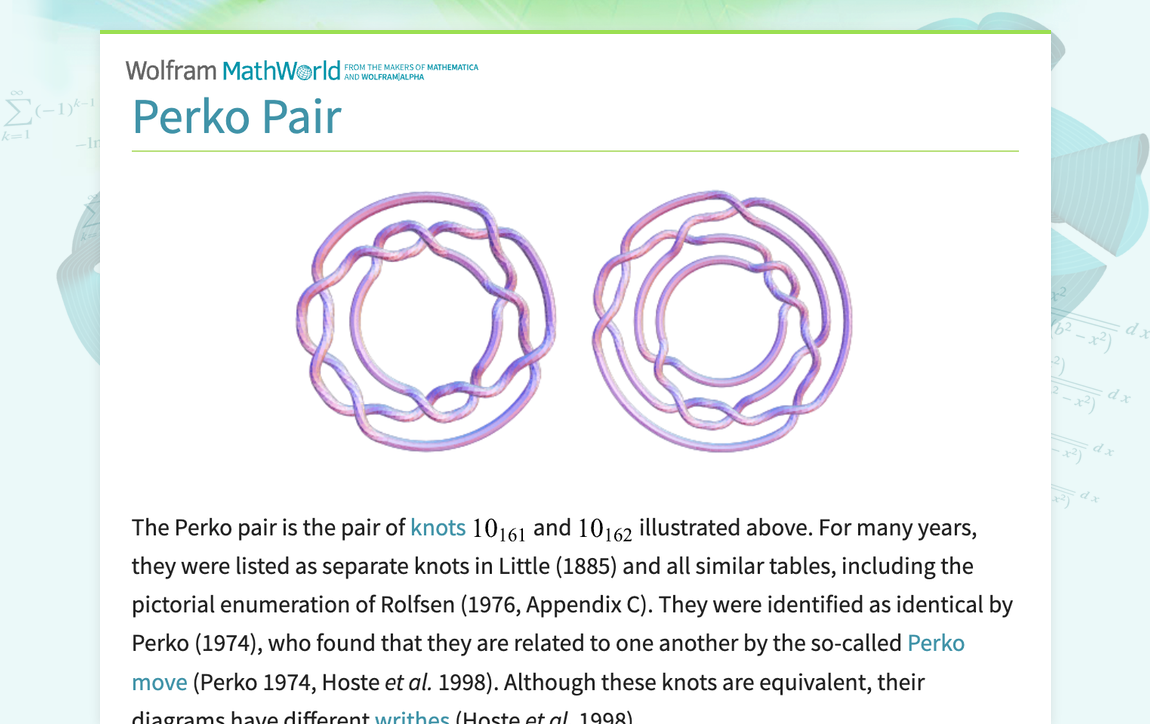 Perko Pair -- from Wolfram MathWorld