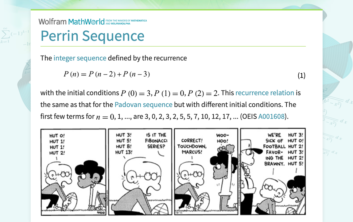 Perrin Sequence -- from Wolfram MathWorld