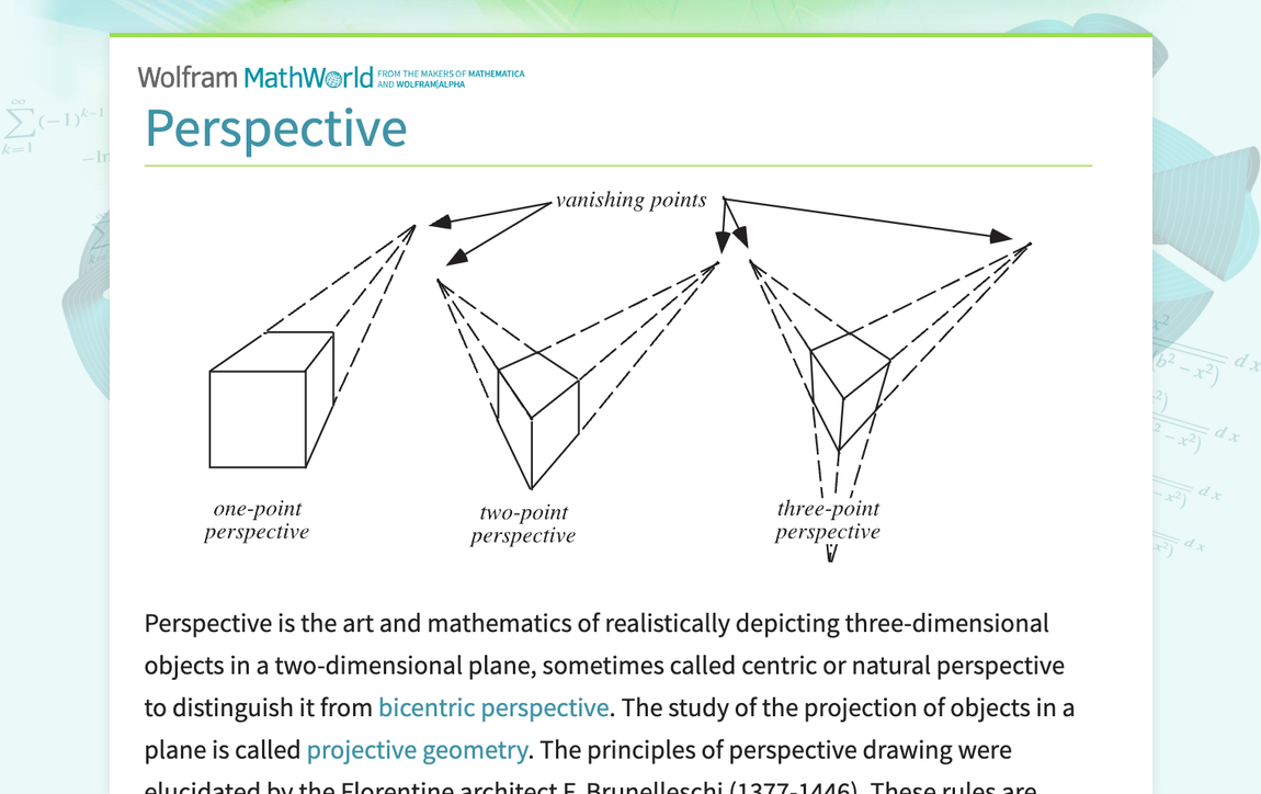 Perspective -- from Wolfram MathWorld