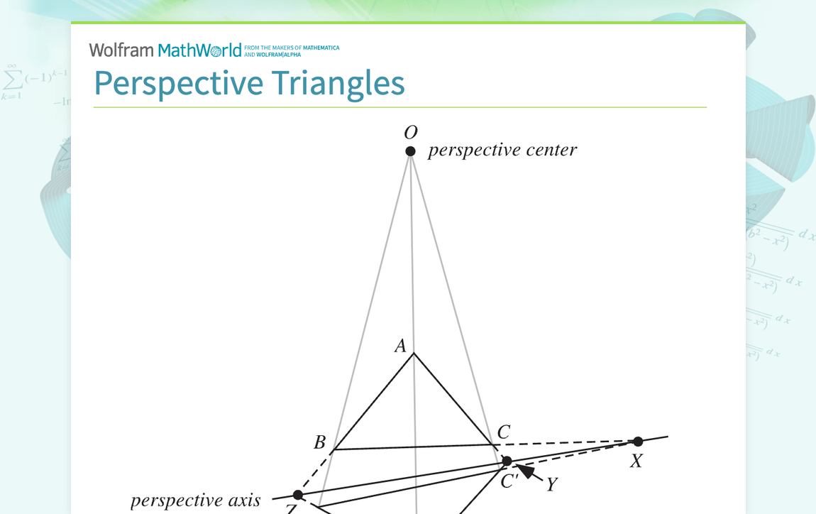 Perspective Triangles -- from Wolfram MathWorld