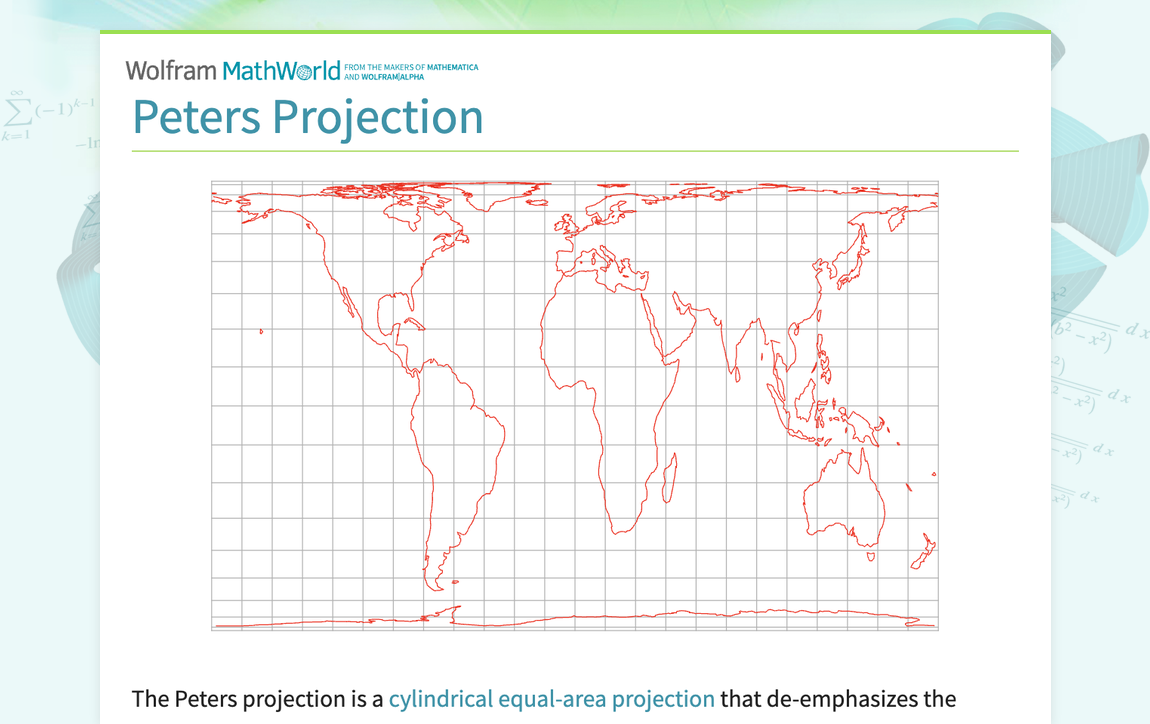 Peters Projection -- from Wolfram MathWorld