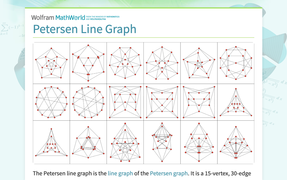 Petersen Line Graph -- from Wolfram MathWorld