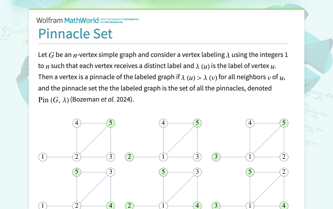 Pinnacle Set -- from Wolfram MathWorld