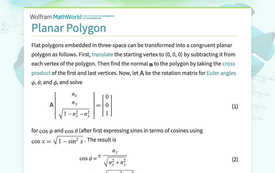 Planar Polygon -- from Wolfram MathWorld