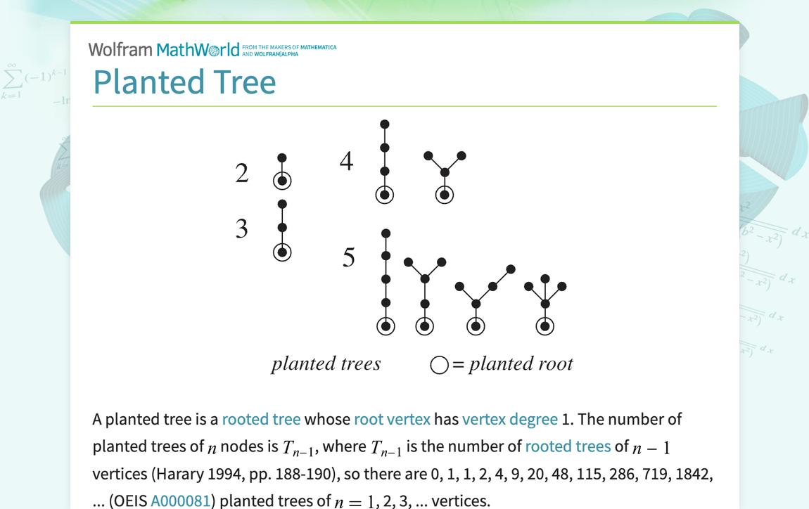 Planted Tree -- from Wolfram MathWorld