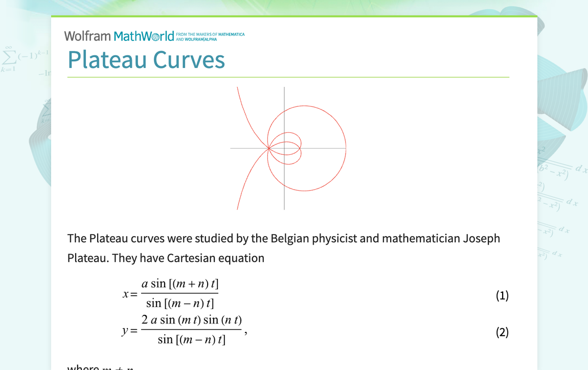 Plateau Curves -- from Wolfram MathWorld