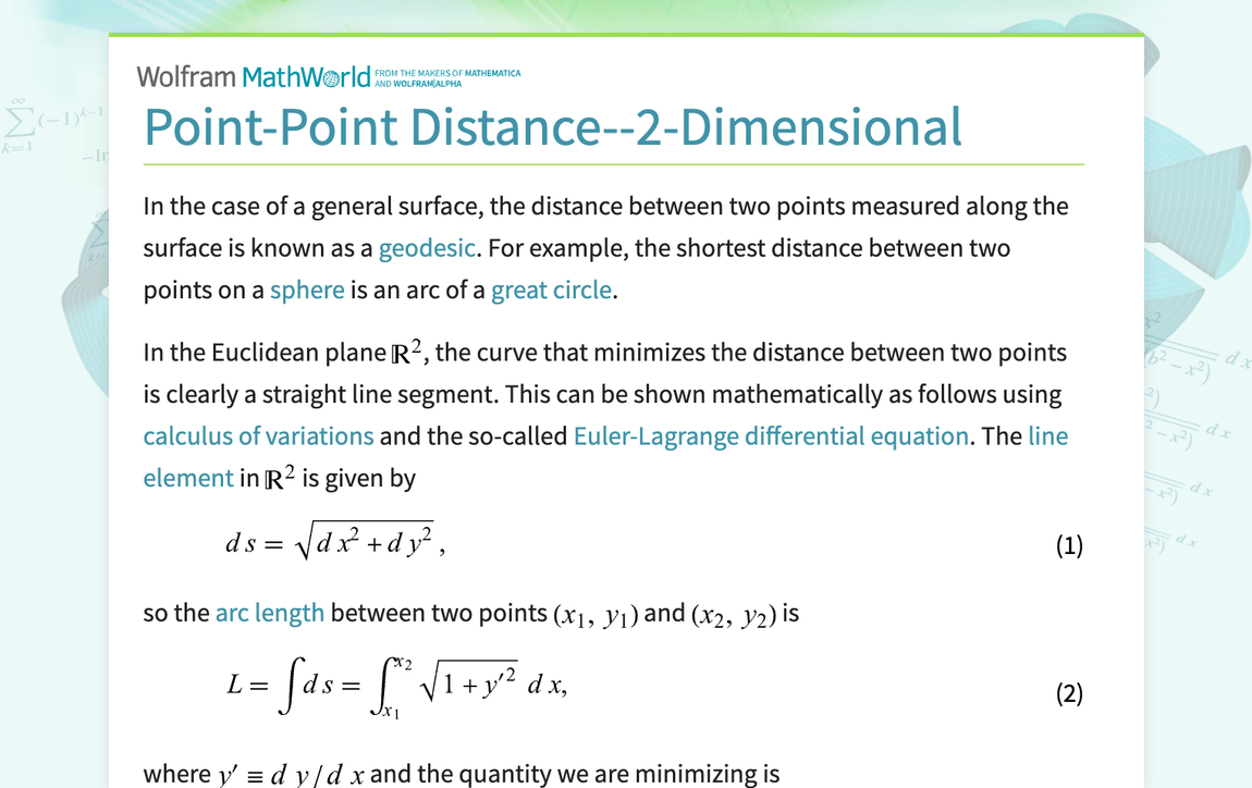 Point-Point Distance--2-Dimensional -- from Wolfram MathWorld