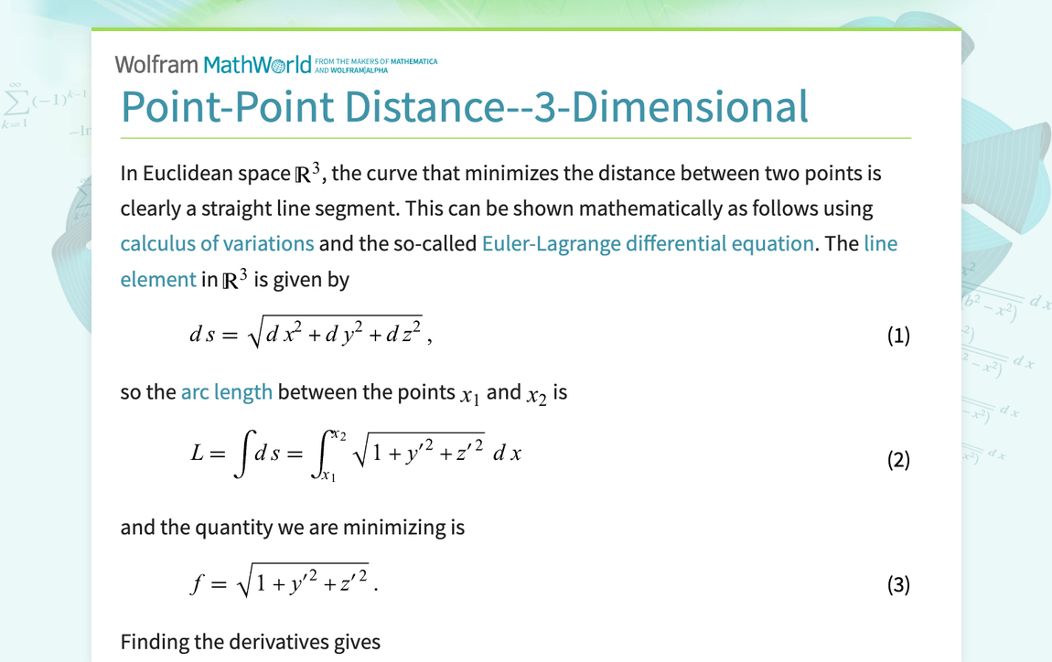 Point-Point Distance--3-Dimensional -- from Wolfram MathWorld