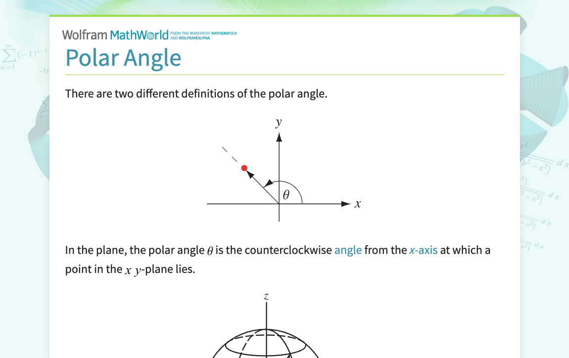Polar Angle -- from Wolfram MathWorld