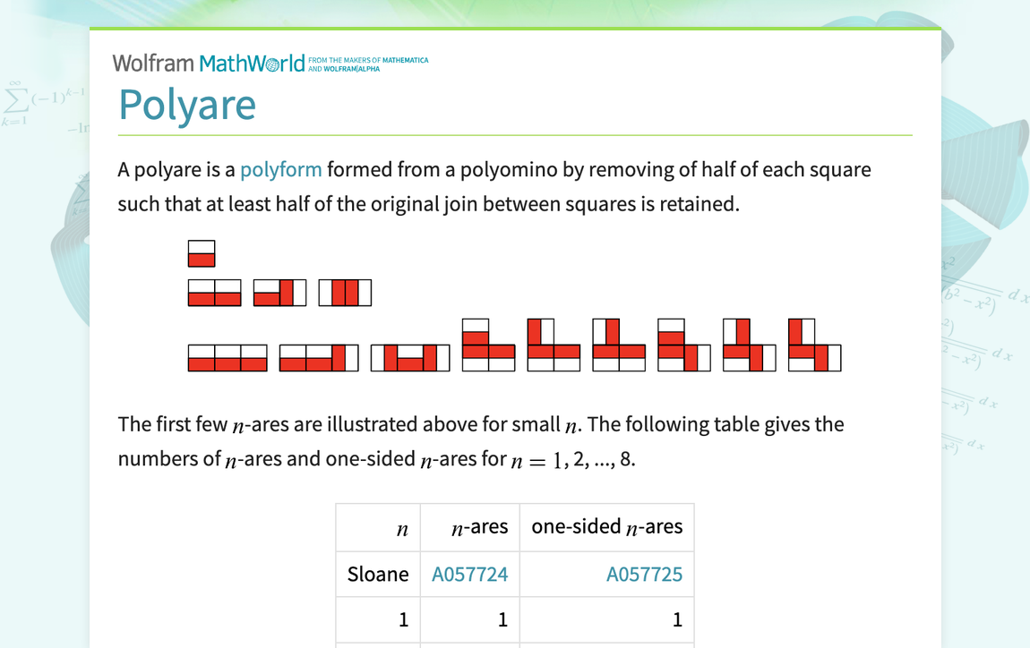 Polyare -- from Wolfram MathWorld