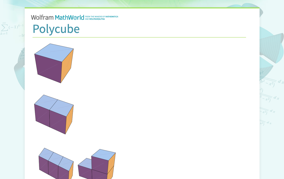 Polycube -- from Wolfram MathWorld
