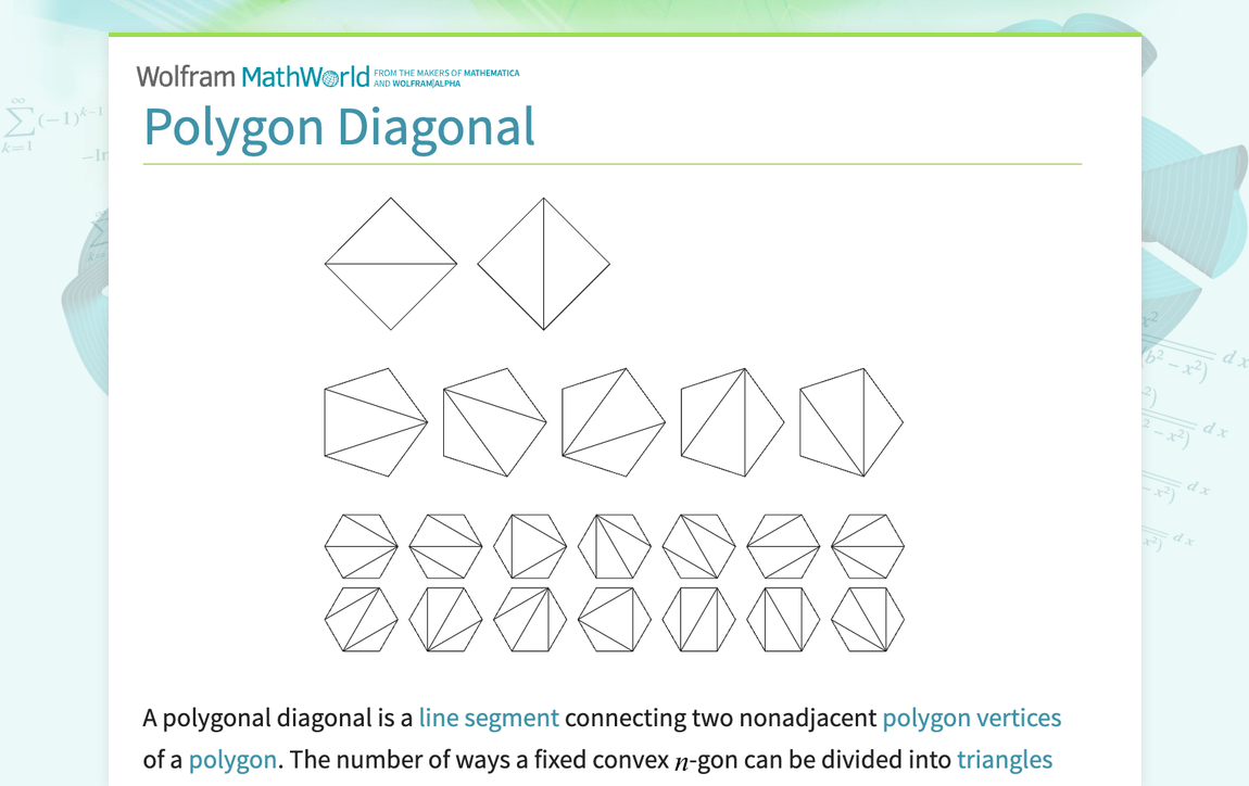 Diagonal Of A Polygon