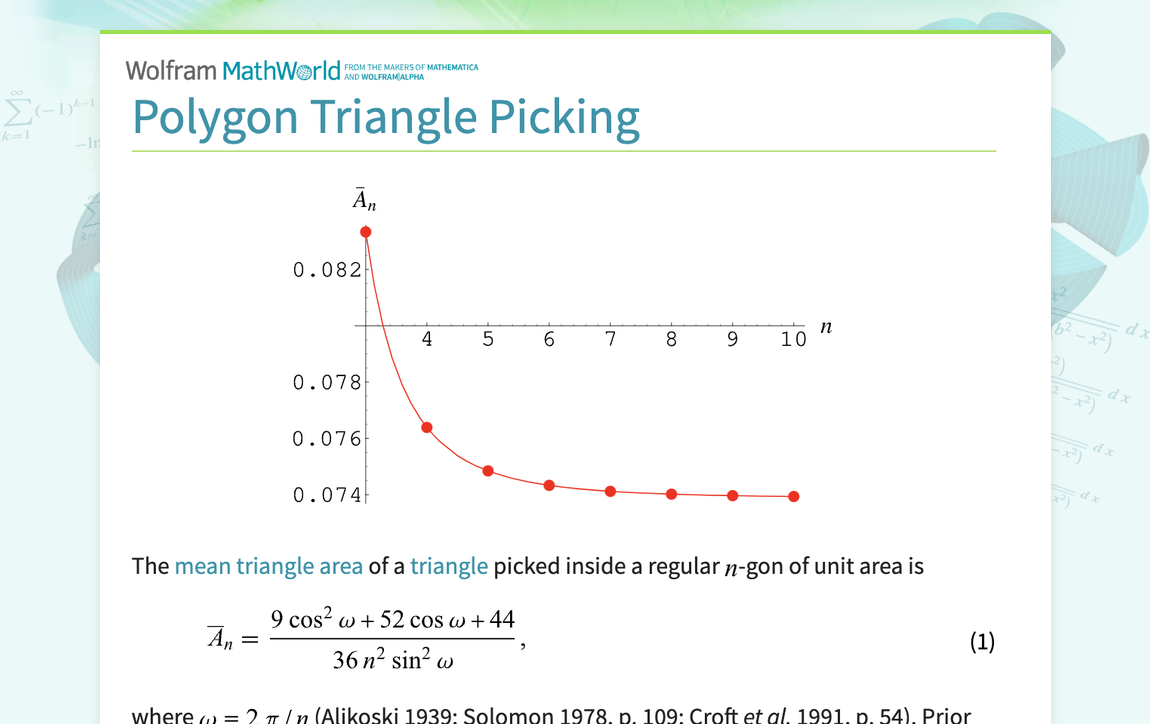 Polygon Triangle Picking -- from Wolfram MathWorld