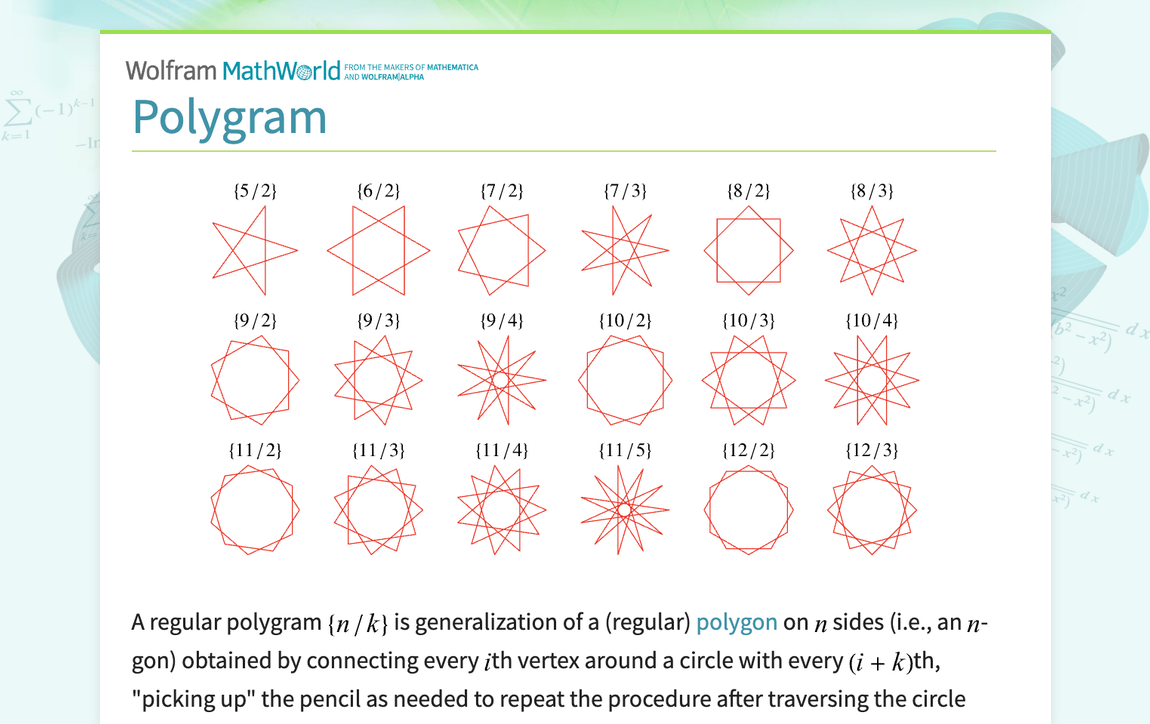 Polygram -- from Wolfram MathWorld