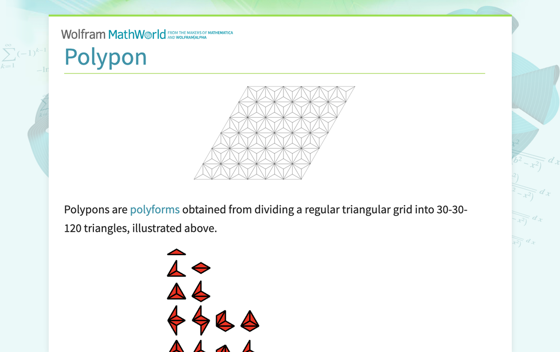 Polypon -- from Wolfram MathWorld
