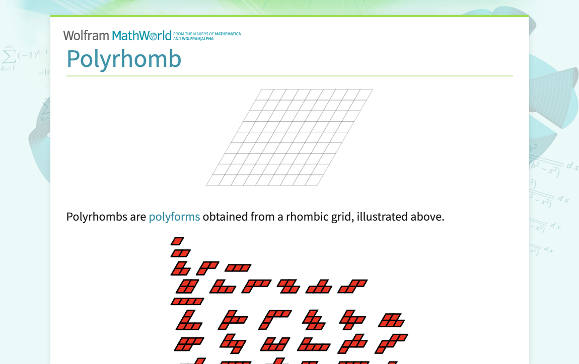 Polyrhomb -- from Wolfram MathWorld