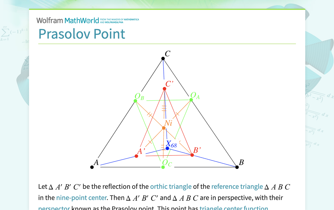 Prasolov Point -- from Wolfram MathWorld