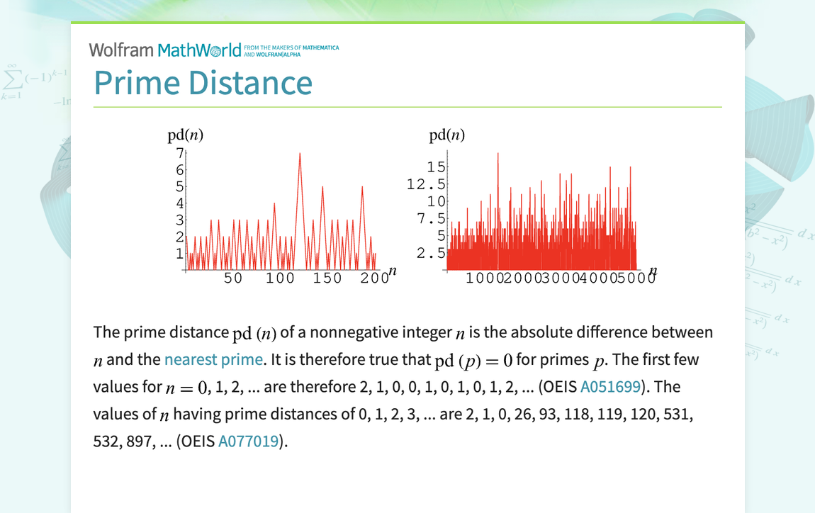 Prime Distance -- from Wolfram MathWorld