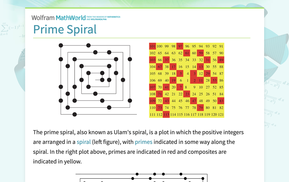 Prime Spiral -- from Wolfram MathWorld