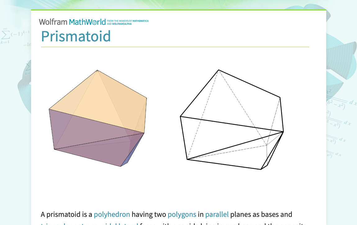 Prismatoid -- from Wolfram MathWorld