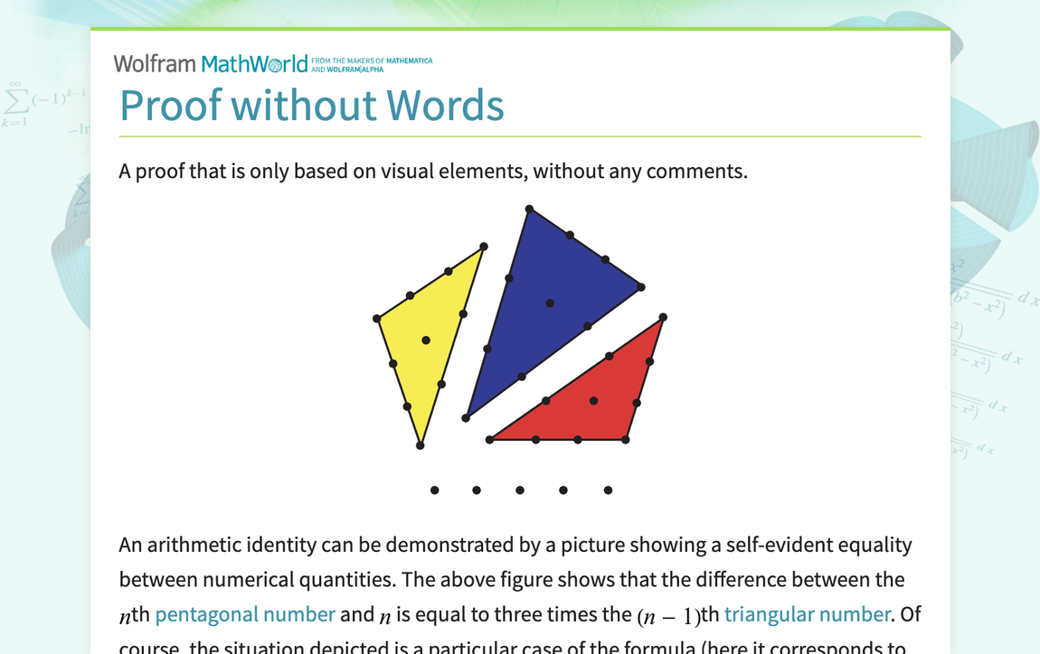 Proof without Words -- from Wolfram MathWorld
