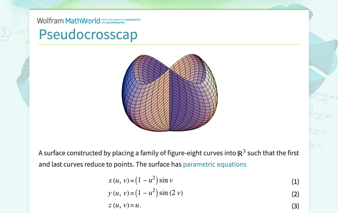 Pseudocrosscap -- from Wolfram MathWorld