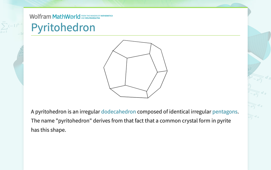 Pyritohedron -- from Wolfram MathWorld