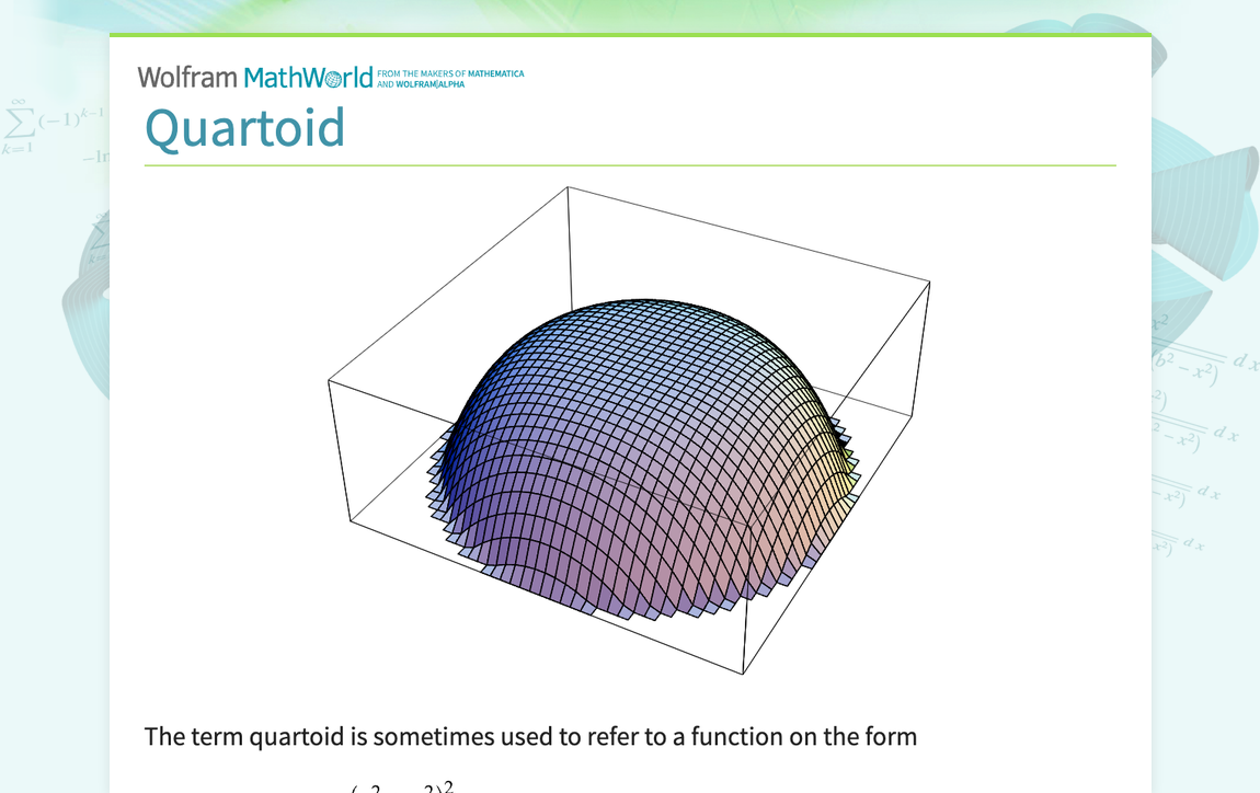 Quartoid -- from Wolfram MathWorld