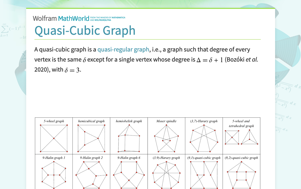 Quasi-Cubic Graph -- from Wolfram MathWorld
