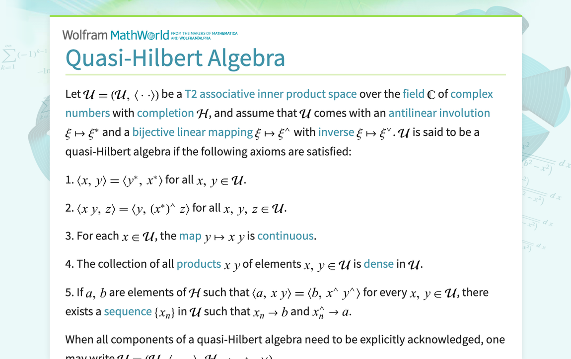 Quasi-Hilbert Algebra -- from Wolfram MathWorld