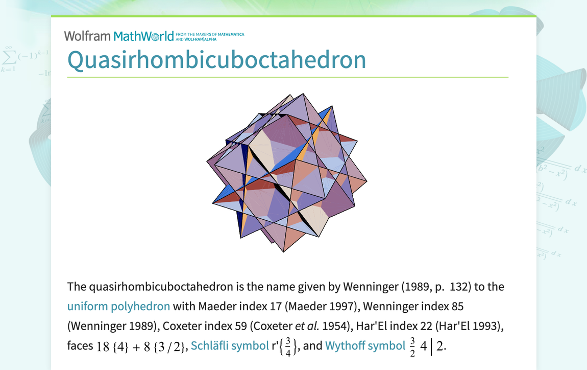 Quasirhombicuboctahedron -- from Wolfram MathWorld