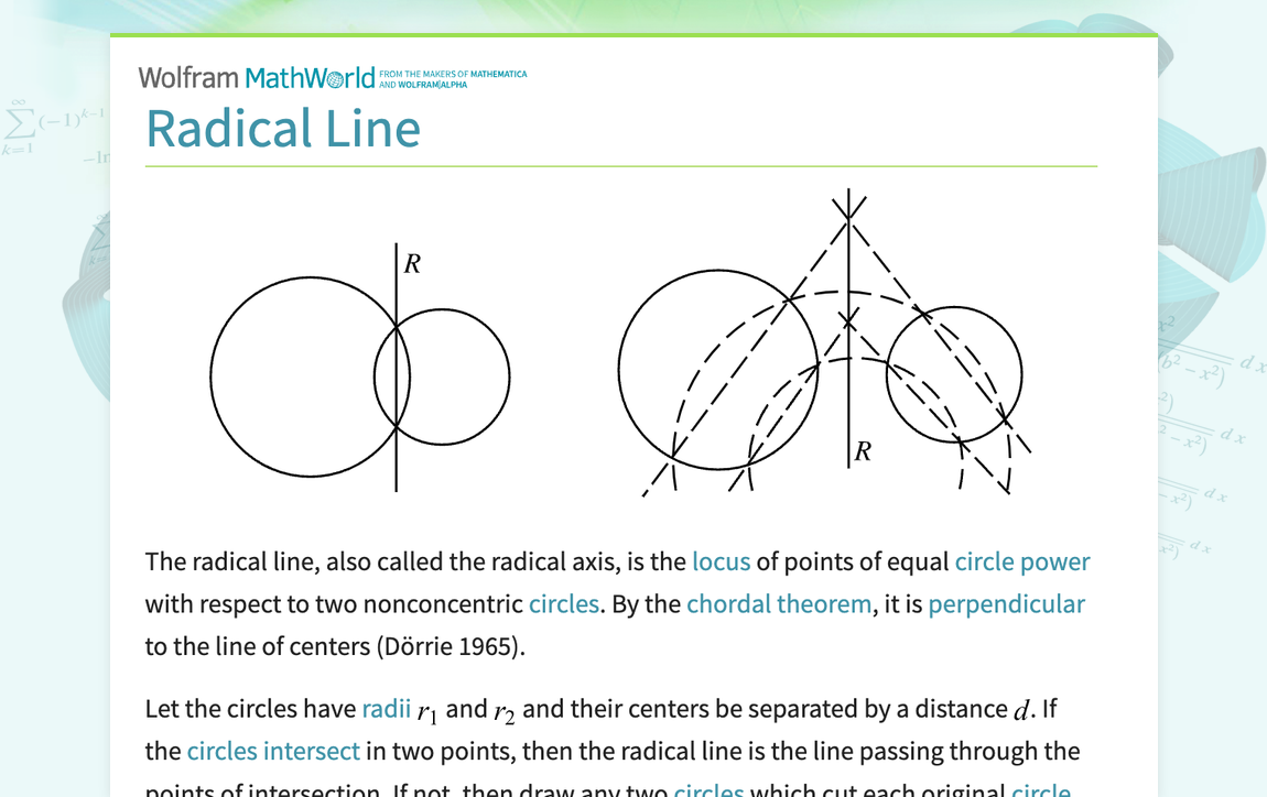 Radical Line -- from Wolfram MathWorld