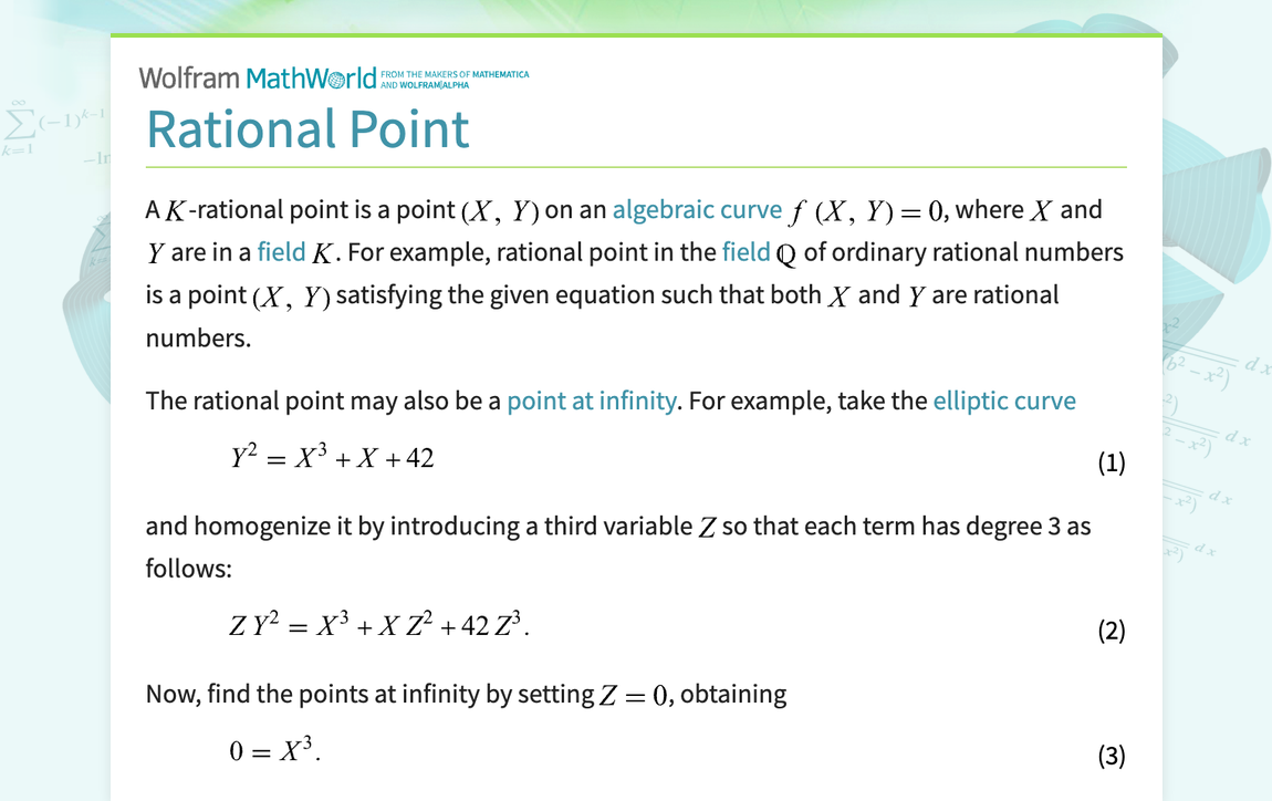 Rational Point -- from Wolfram MathWorld