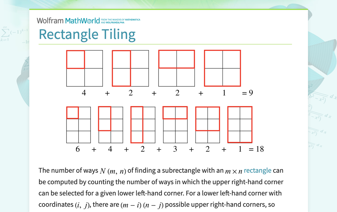 Rectangle Tiling -- from Wolfram MathWorld