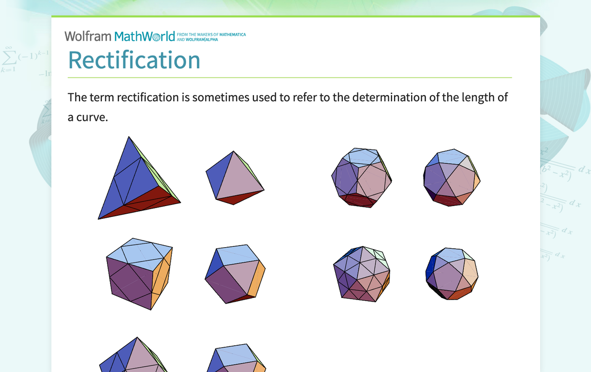 Rectification -- from Wolfram MathWorld