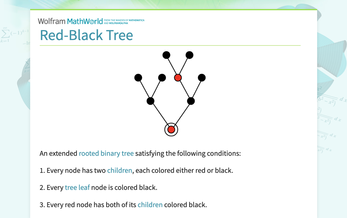 Red-Black Tree -- from Wolfram MathWorld