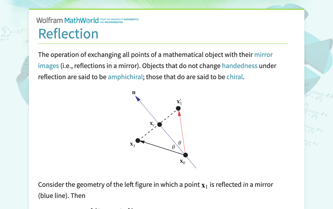 Reflection -- from Wolfram MathWorld