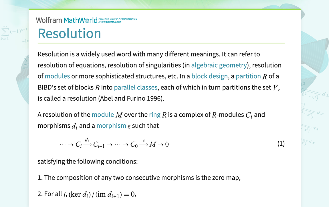 Resolution -- from Wolfram MathWorld