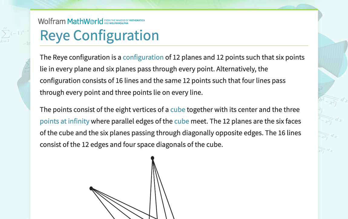 Reye Configuration -- from Wolfram MathWorld