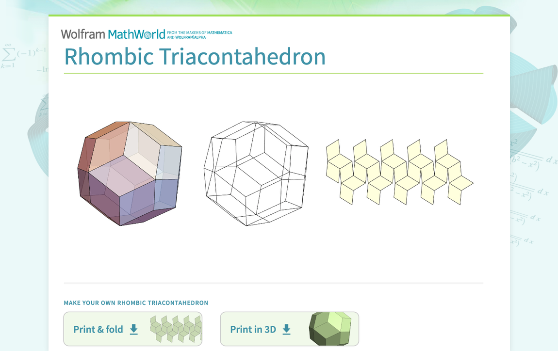 Rhombic Triacontahedron -- from Wolfram MathWorld