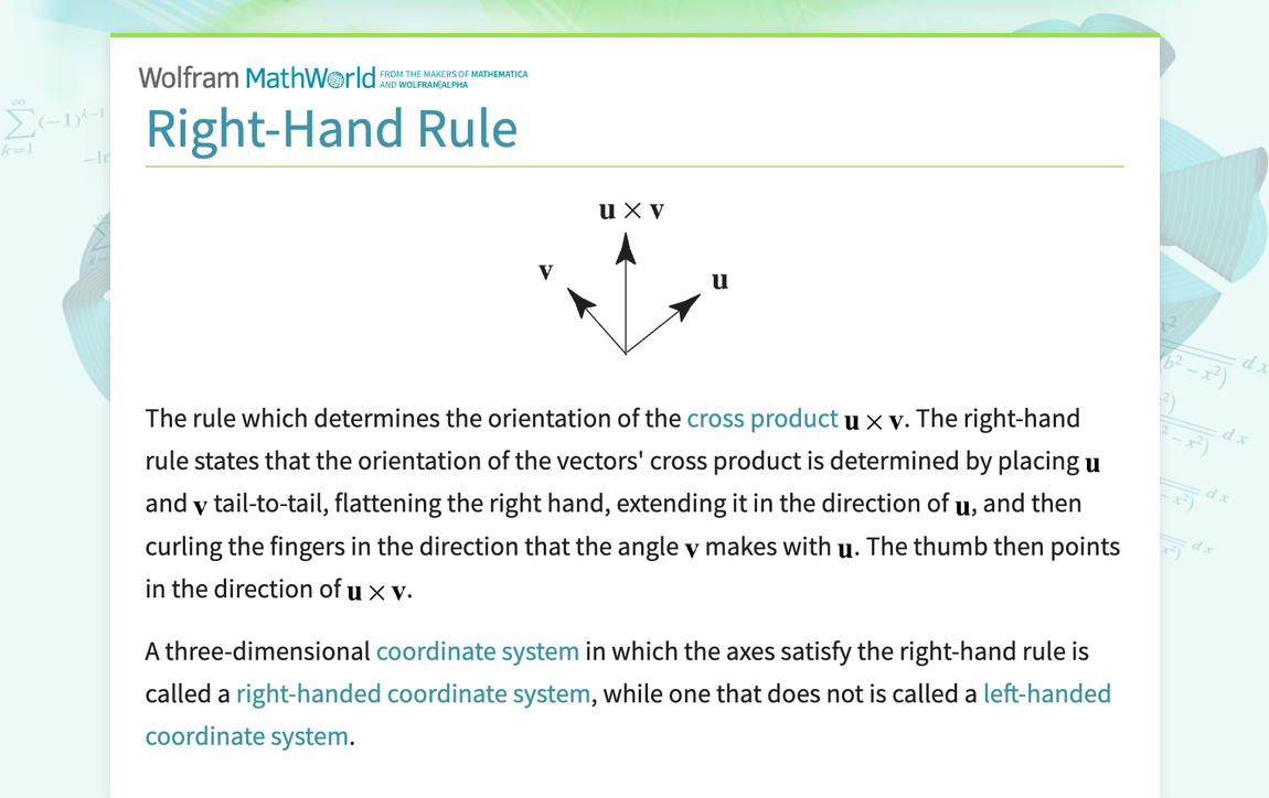 Right-Hand Rule -- from Wolfram MathWorld