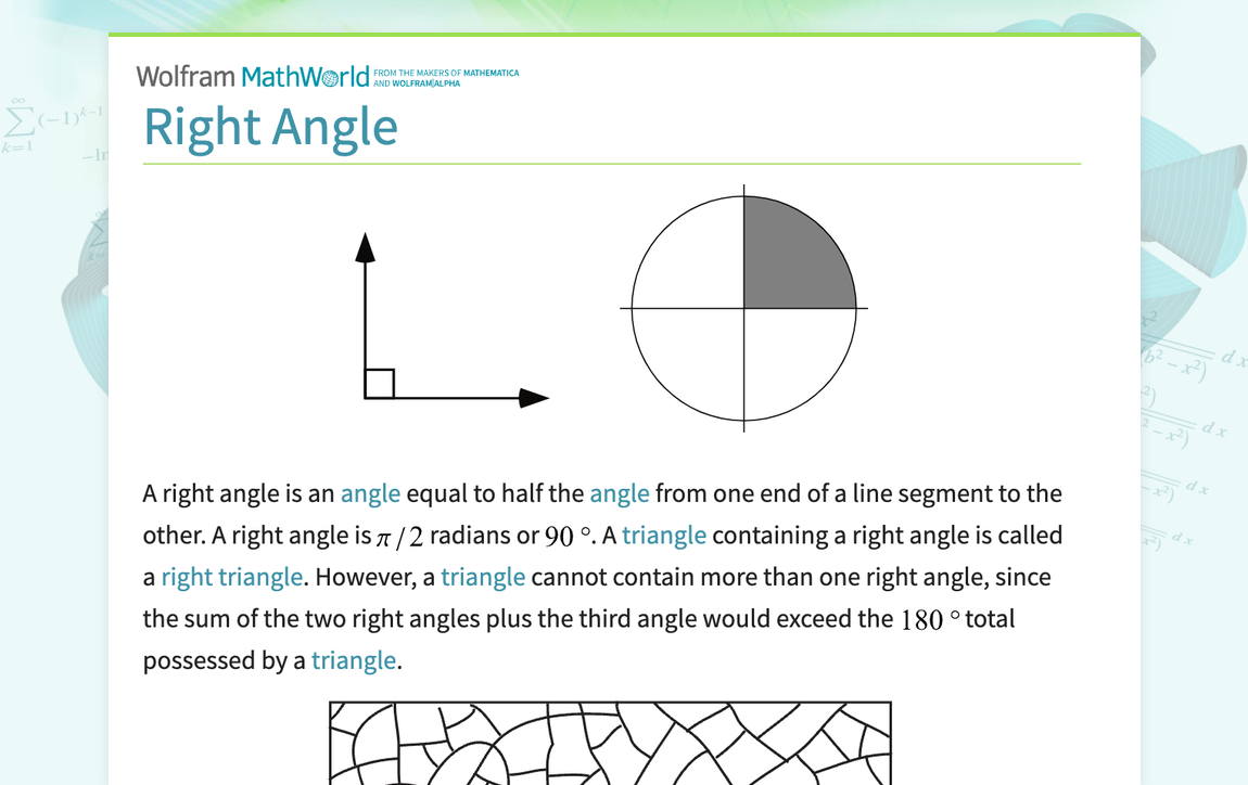 Right Angle -- from Wolfram MathWorld