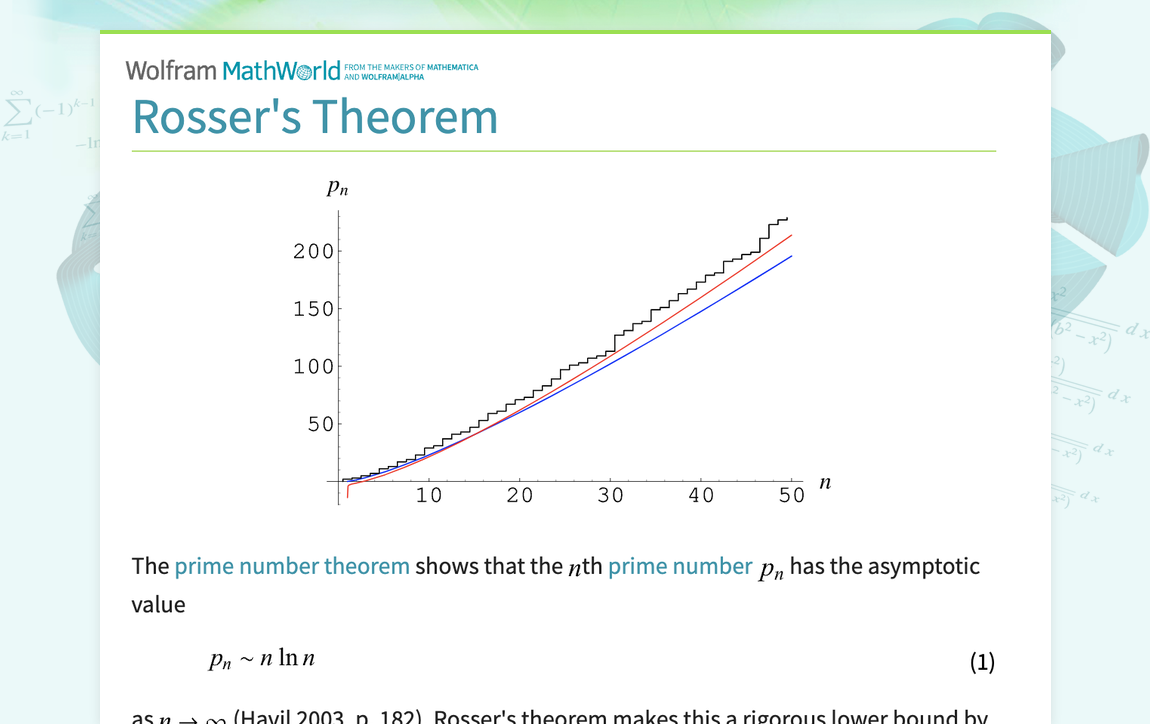 Rosser's Theorem -- from Wolfram MathWorld