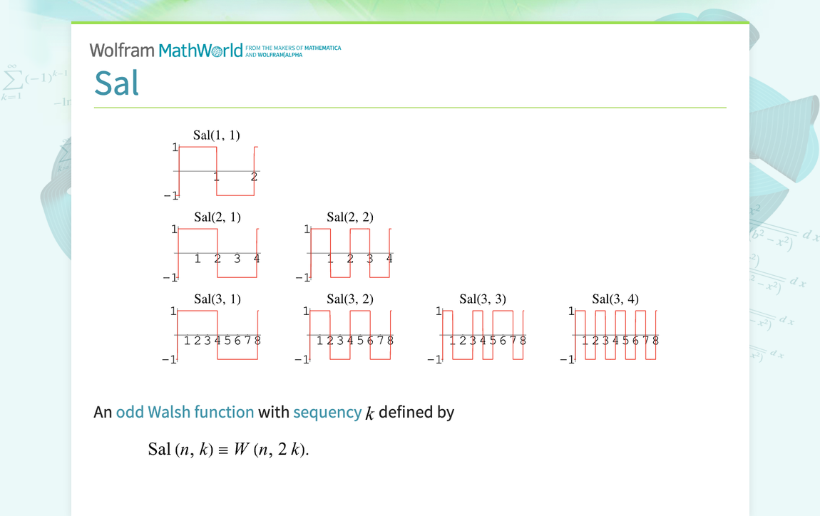 Sal -- from Wolfram MathWorld