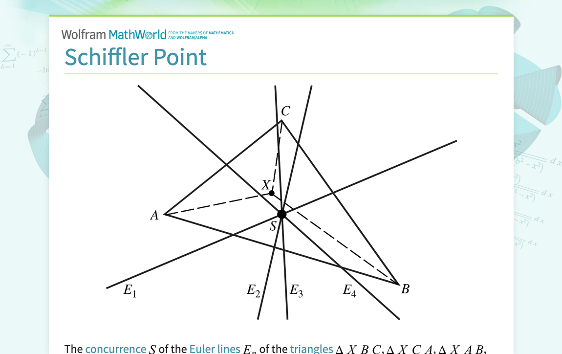 Schiffler Point -- from Wolfram MathWorld