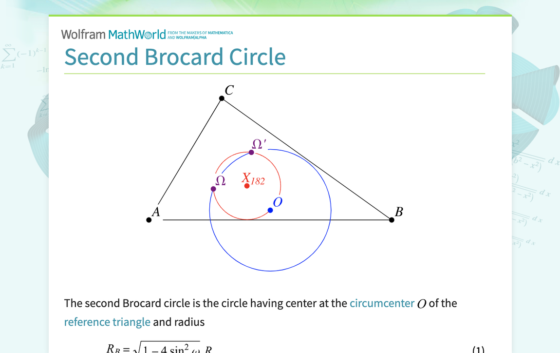 Second Brocard Circle -- from Wolfram MathWorld