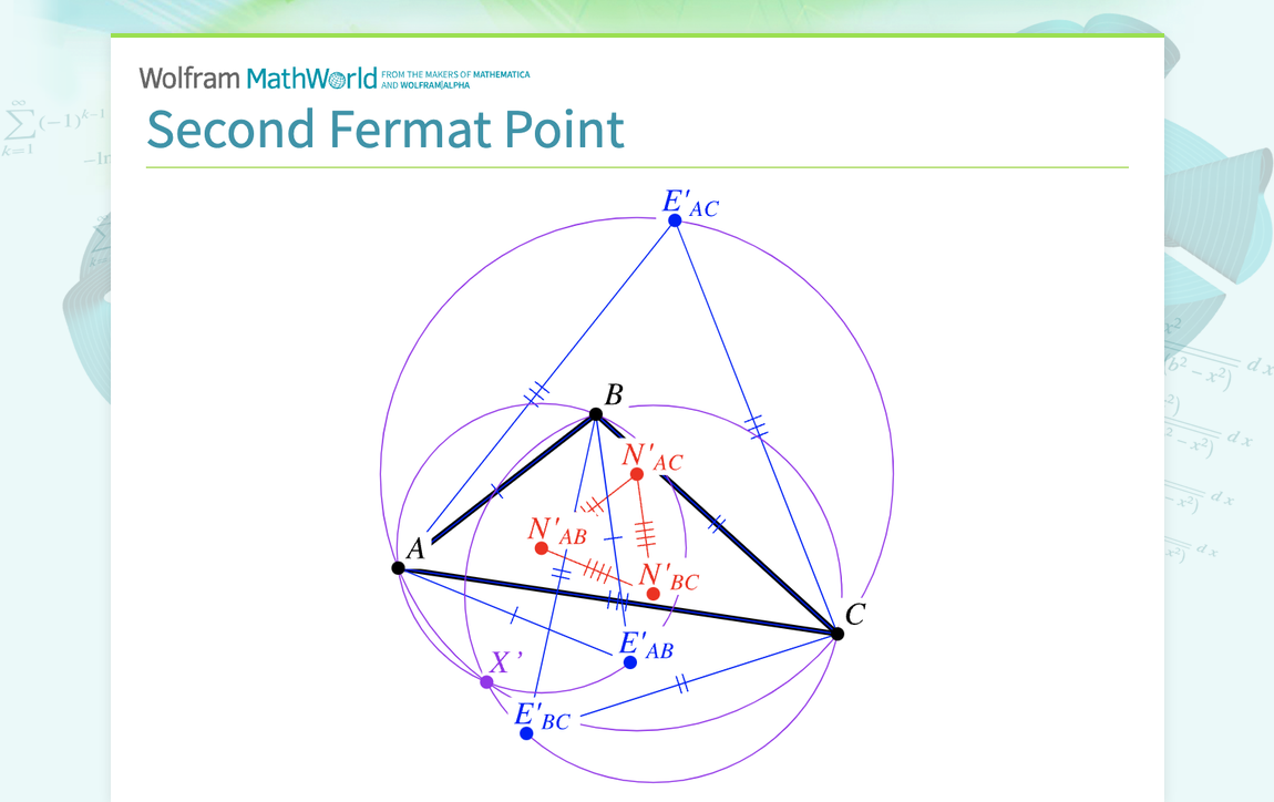 Second Fermat Point -- from Wolfram MathWorld