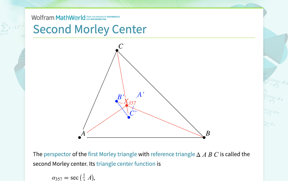 Second Morley Center -- from Wolfram MathWorld
